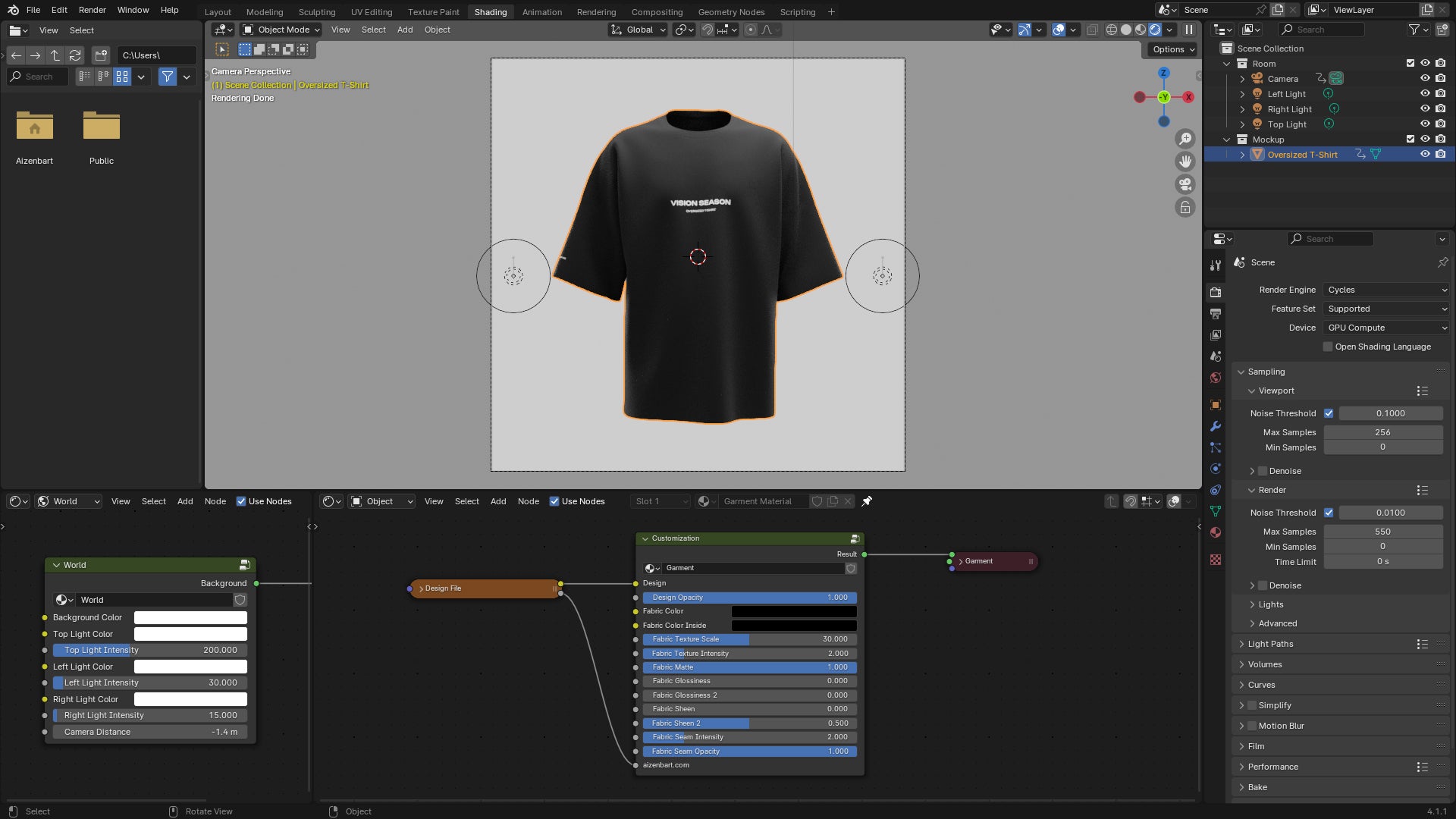 3D Cropped Oversized T-Shirt Mockup – Premium Blender Clothing Template ...